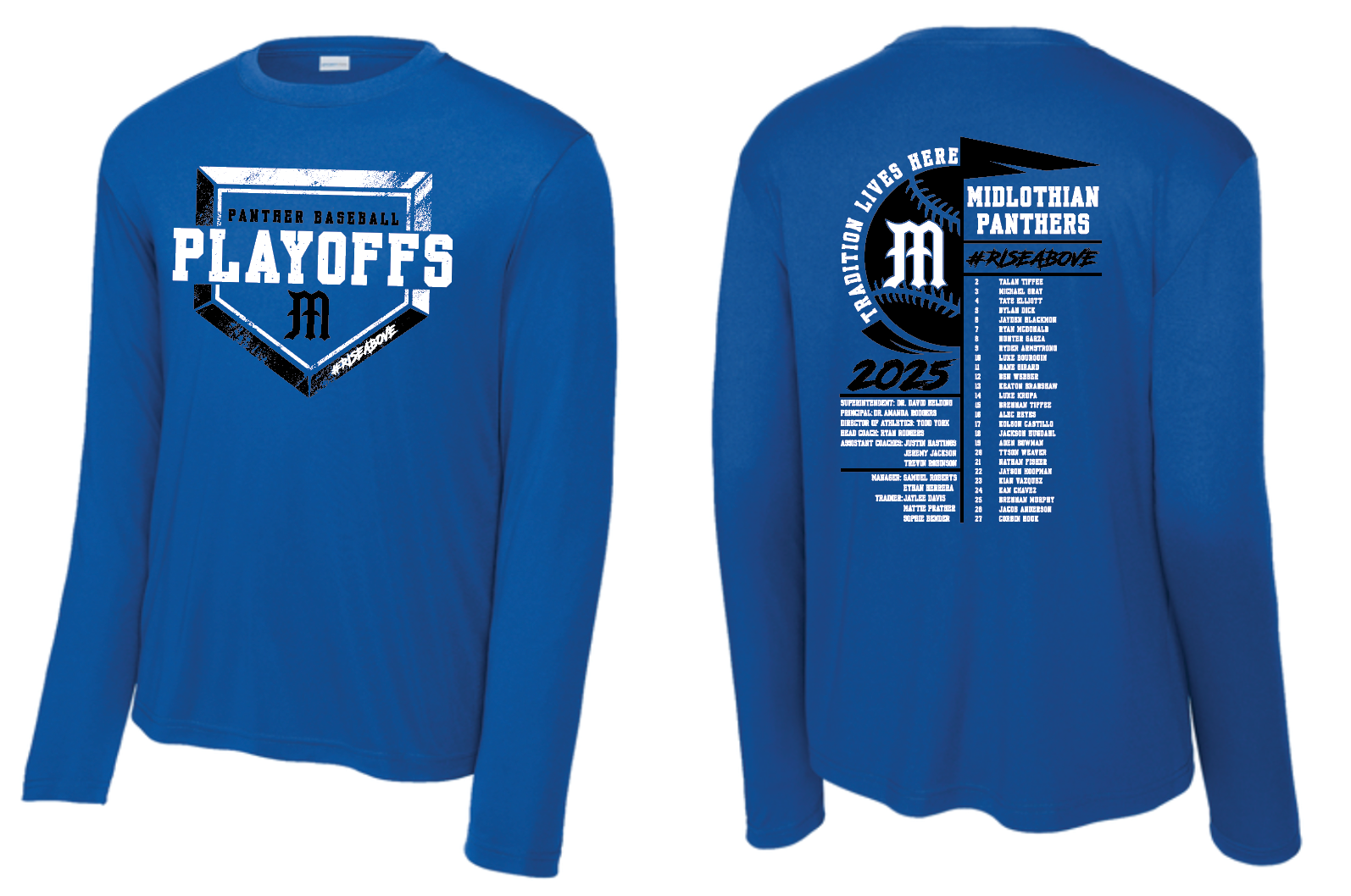MHS Panther Baseball Playoffs 2025-Performance Long Sleeve – KOLBY LANE ...